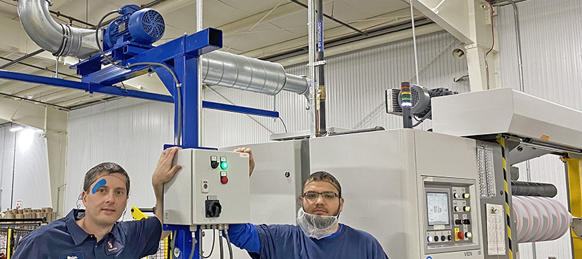 Lundberg Tech waste handling at Bomarko | Cages of trim gone