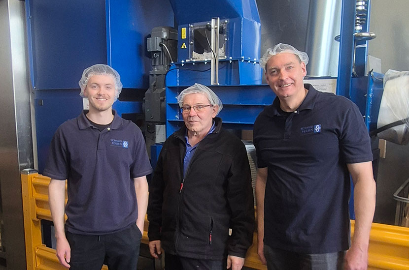 Automated waste handling units installed inline at Schmid Folien